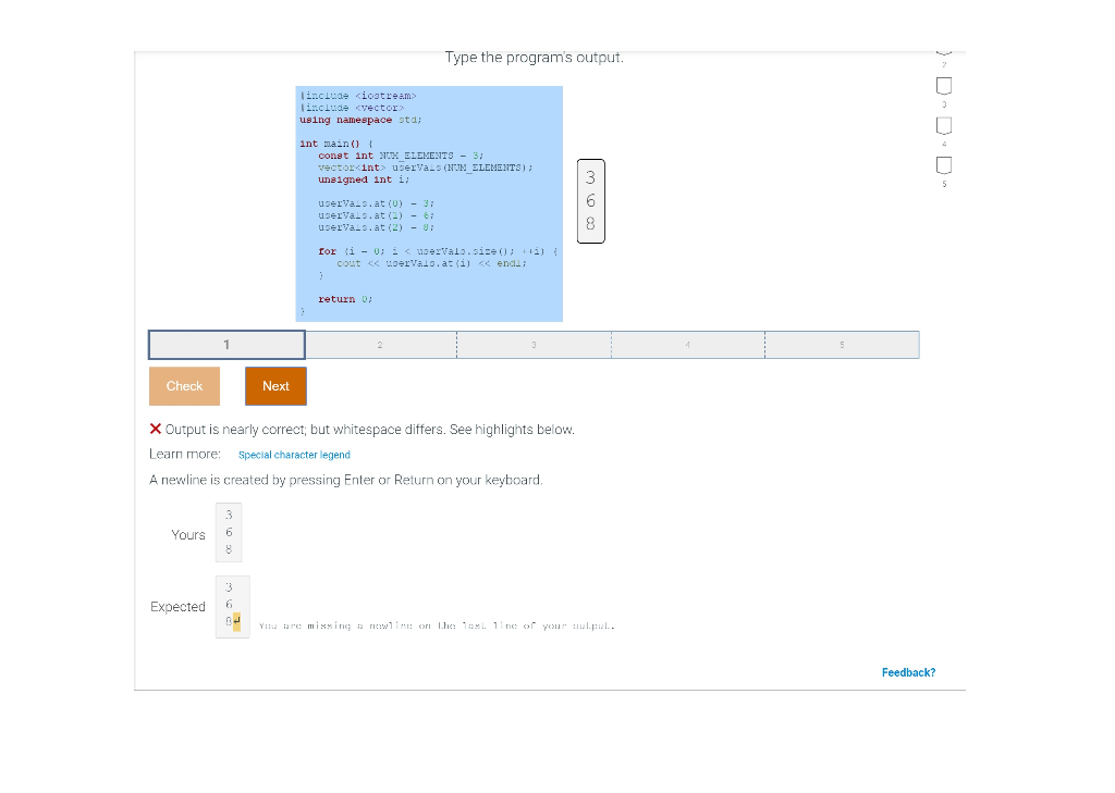 Solved Type the program's output. Tinclude include userva_ | Chegg.com