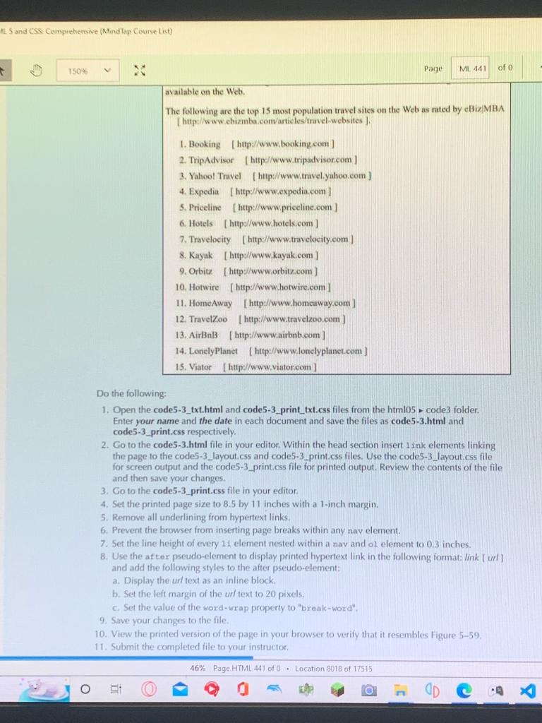 Solved TML 5 and Cse. Comprehensive (Mindtap Course List) | Chegg.com