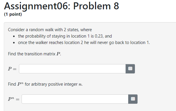 Solved Assignment06: Problem 8 (1 point) Consider a random | Chegg.com
