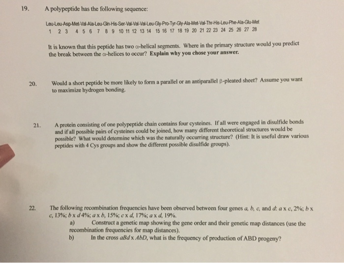 Solved A polypeptide has the following sequence: 1 2 3 4 5 | Chegg.com
