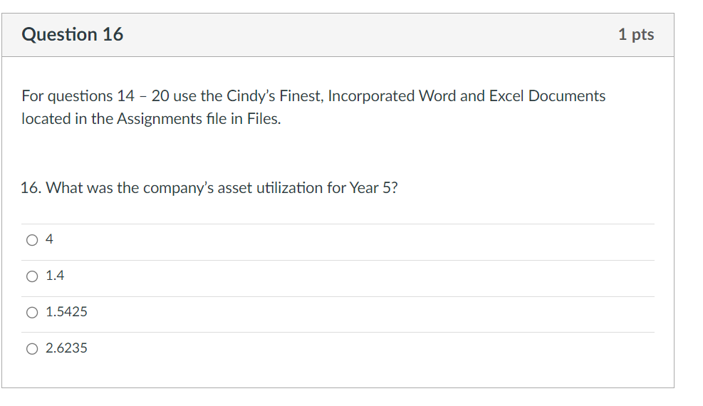 For questions 14 - 20 use the Cindy's Finest, | Chegg.com