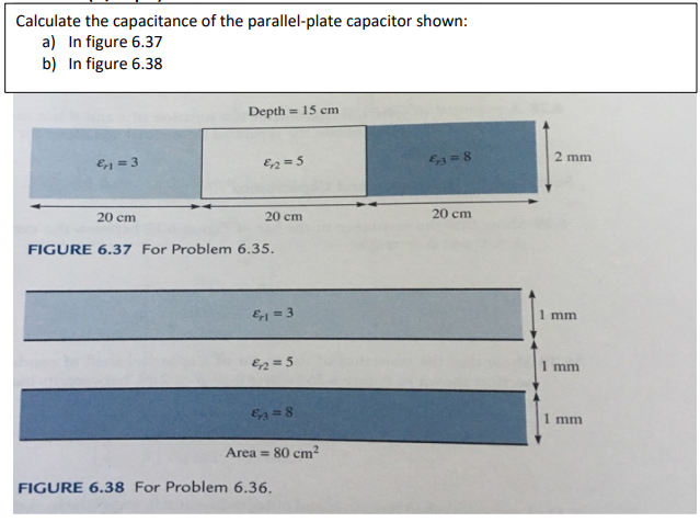 Solved Calculate the capacitance of the parallel-plate | Chegg.com