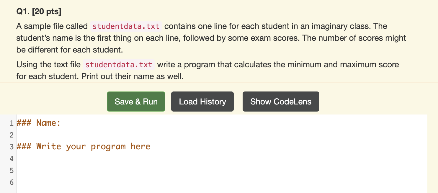 Solved (Python) A sample file called studentdata.txt | Chegg.com
