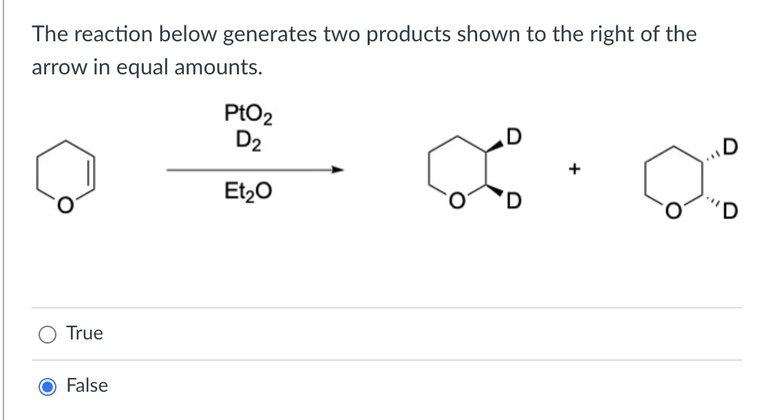 Solved The reaction below generates two products shown to | Chegg.com
