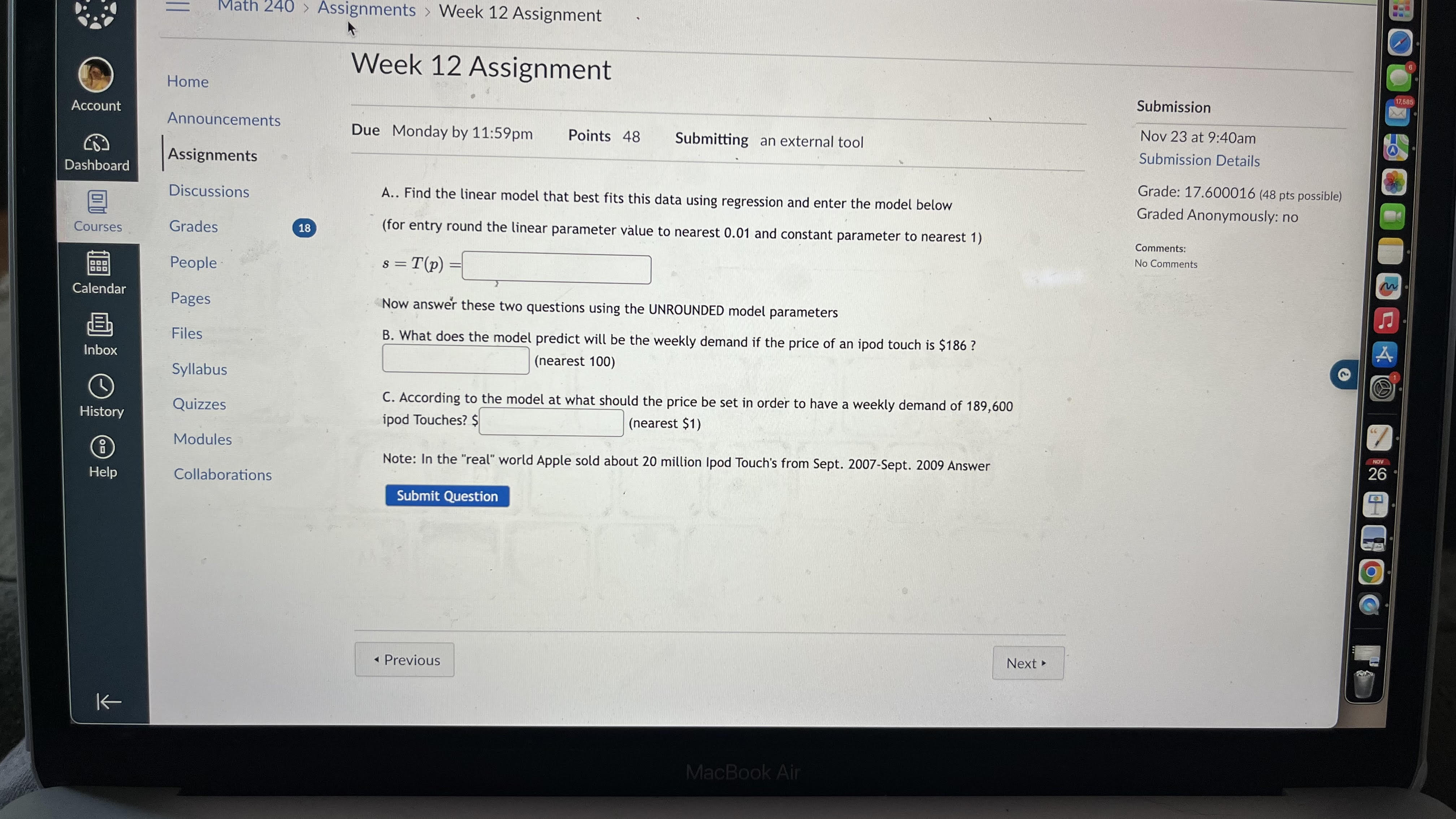 Solved Submission Due Monday by 11:59pm Points 48 Submitting | Chegg.com