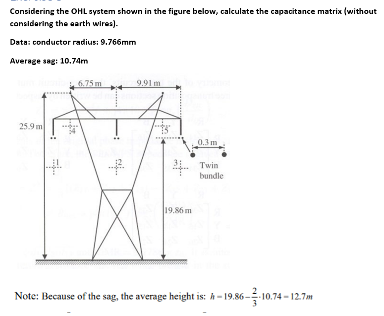 Solved Considering the OHL system shown in the figure below, | Chegg.com