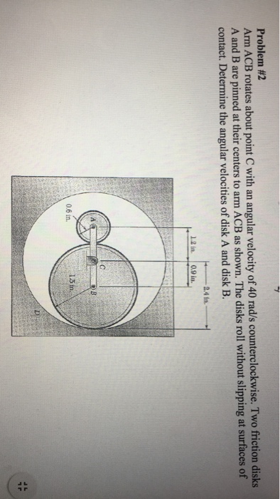 Solved Problem #2 Arm ACB rotates about point C with an | Chegg.com