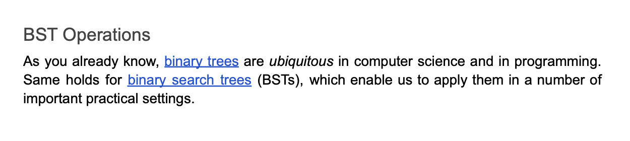 Solved BST Operations As you already know, binary trees are | Chegg.com