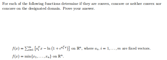 Solved For each of the following functions determine if they | Chegg.com