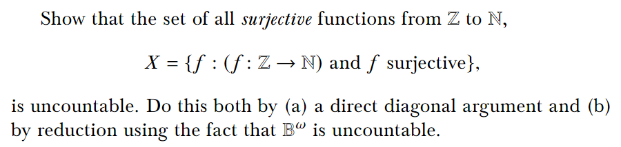 Solved Show that the set of all surjective functions from Z | Chegg.com