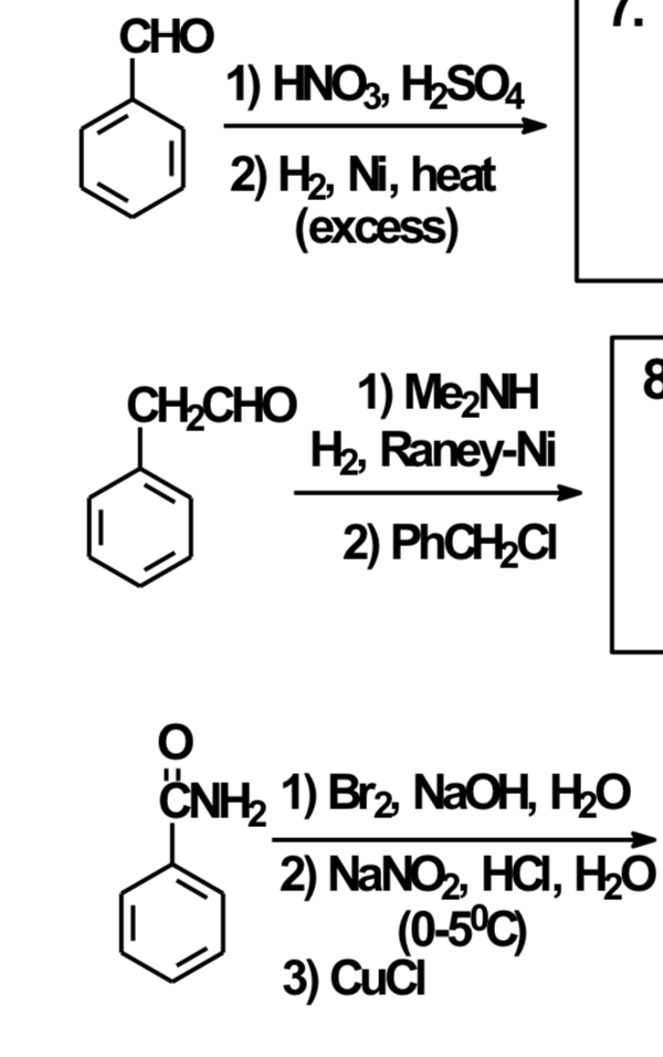 Solved CHO 1) HNO3, H2SO4 2) H2, N, heat (excess) CH2CHO 1) | Chegg.com