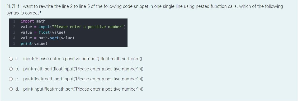 Solved [4.7] If I want to rewrite the line 2 to line 5 of | Chegg.com