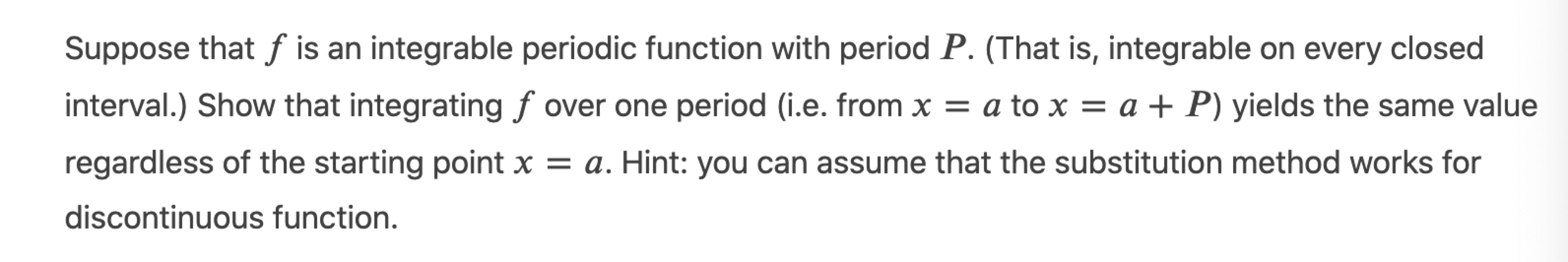 Solved Suppose that f is an integrable periodic function | Chegg.com