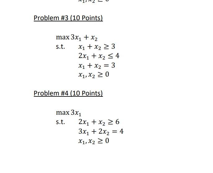 Solved SOLVE ALL PROBLEMS USING THE TWO PHASE SIMPLEX METHOD | Chegg.com