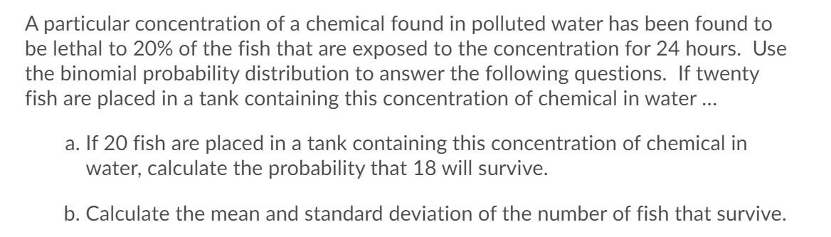 Solved A particular concentration of a chemical found in | Chegg.com