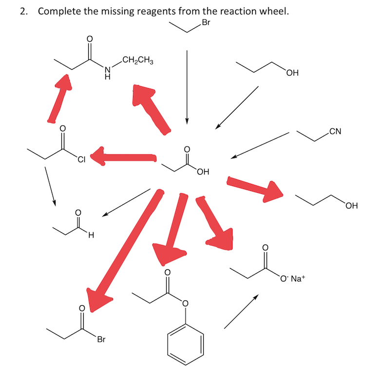 Solved 2. Complete the missing reagents from the reaction | Chegg.com