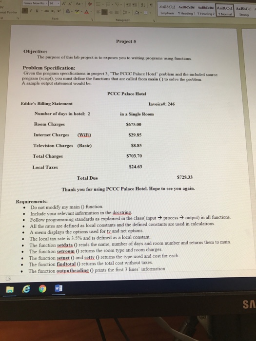 Solved Project 5 objective: The purpose of this lab project | Chegg.com