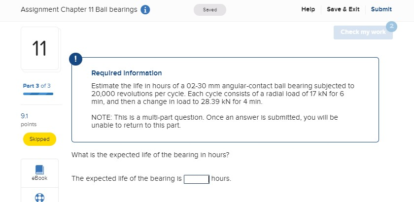 Solved Assignment Chapter 11 Ball bearings A Saved Help Save | Chegg.com