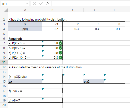 Solved Just need the Excel formulas | Chegg.com