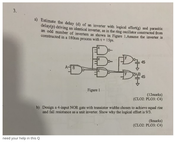 Solved Estimate the delay (d) of an inverter with logical | Chegg.com