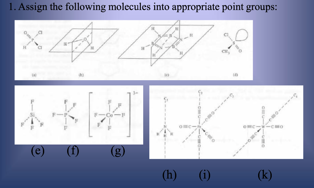 Solved Assign the following molecules into appropriate point | Chegg.com