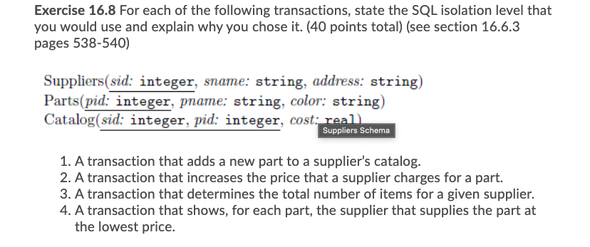 Solved Exercise 16.8 For each of the following transactions, | Chegg.com
