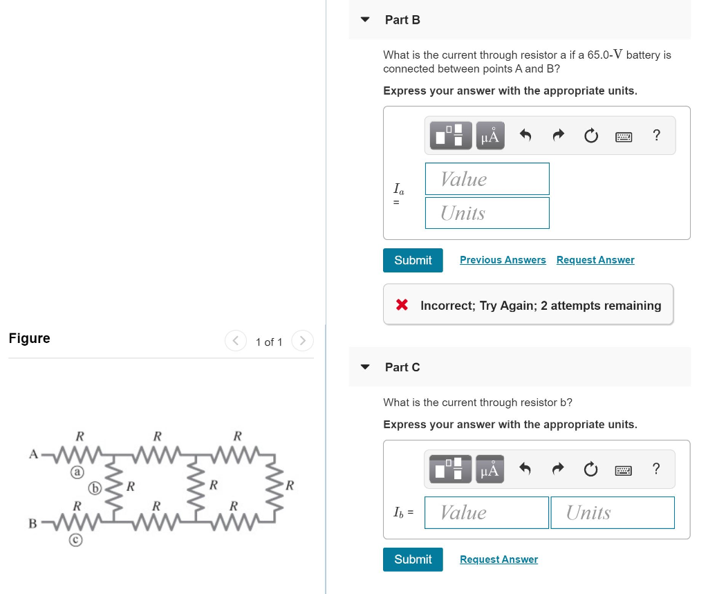 Solved Part B What is the current through resistor a if a | Chegg.com