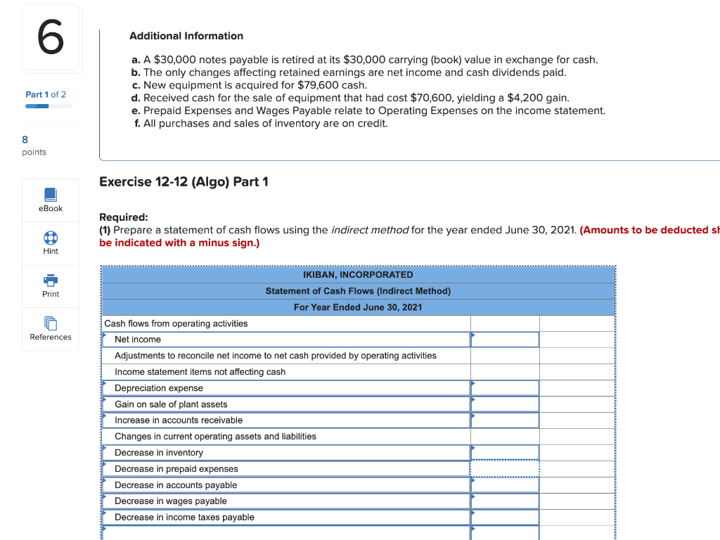 Solved 6 Part 1 of 2 8 points eBook ton Hint Print | Chegg.com