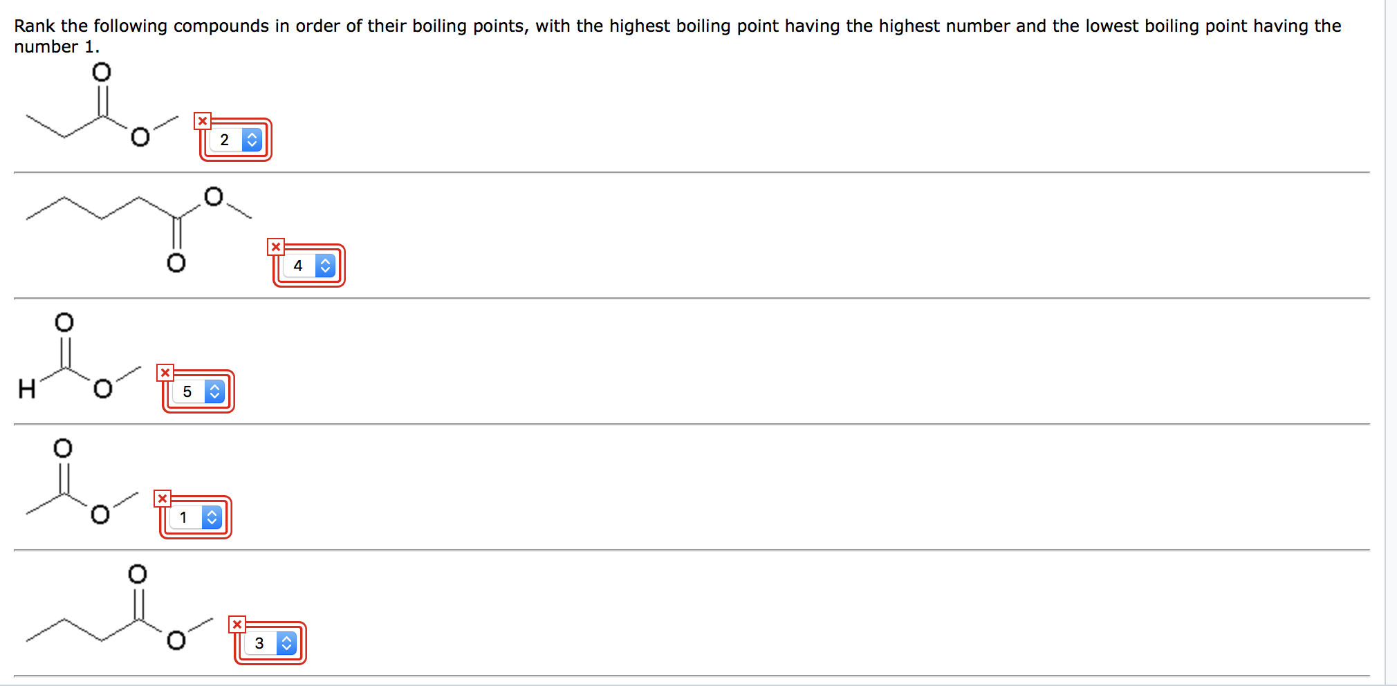 Solved Rank the following compounds in order of their | Chegg.com