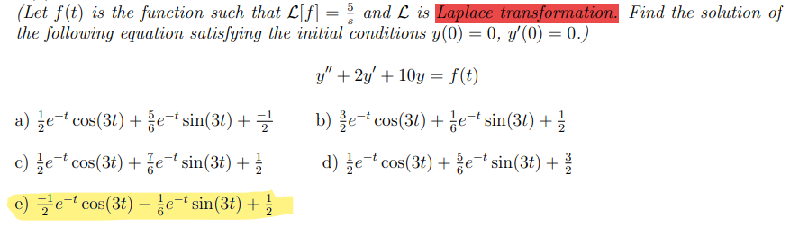 Solved The Answer Is E However The Part That I Cant