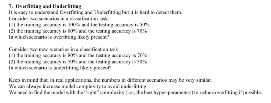 Solved 7. Overfitting and Underfitting It is easy to | Chegg.com