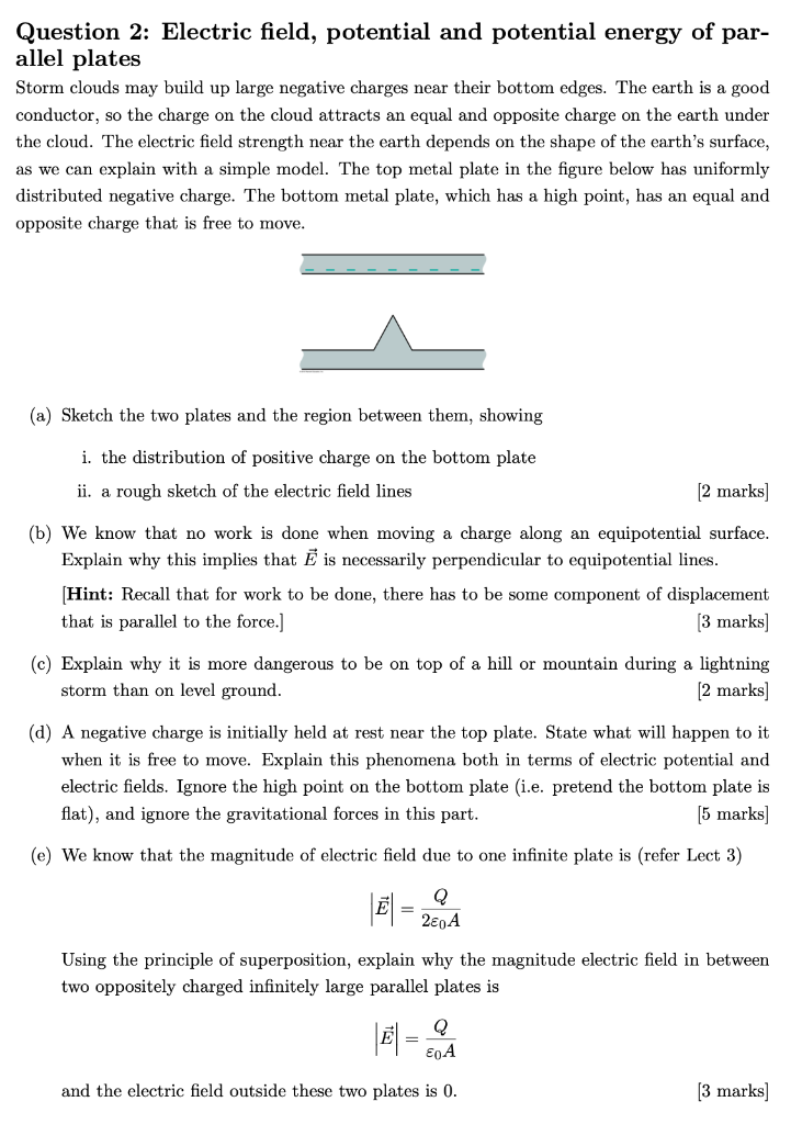 Solved Question 2: Electric field, potential and potential | Chegg.com