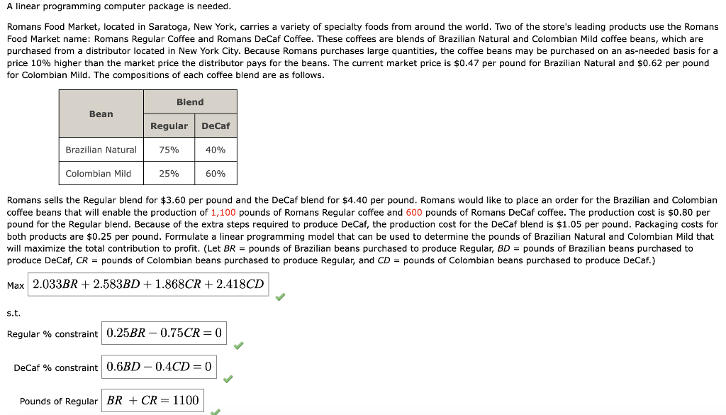 Solved A linear programming computer package is needed. | Chegg.com