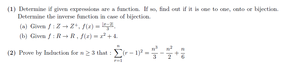 Solved (1) Determine if given expressions are a function. If | Chegg.com