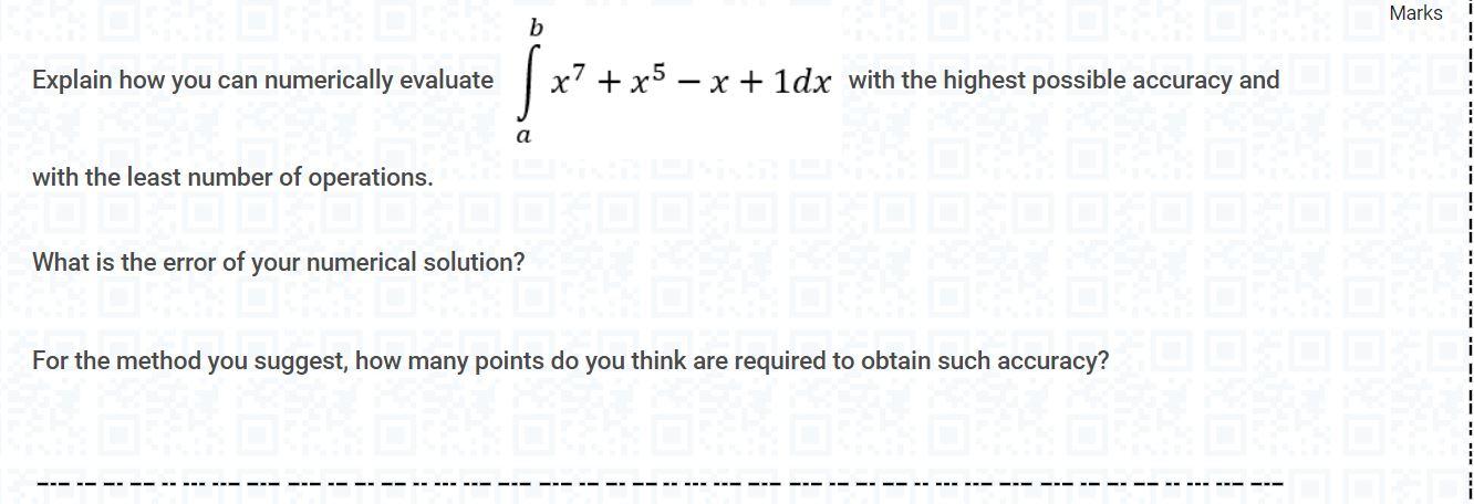 Solved Marks Explain how you can numerically evaluate | Chegg.com