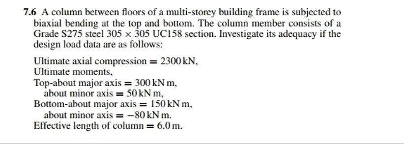 7.6 A column between floors of a multi-storey | Chegg.com