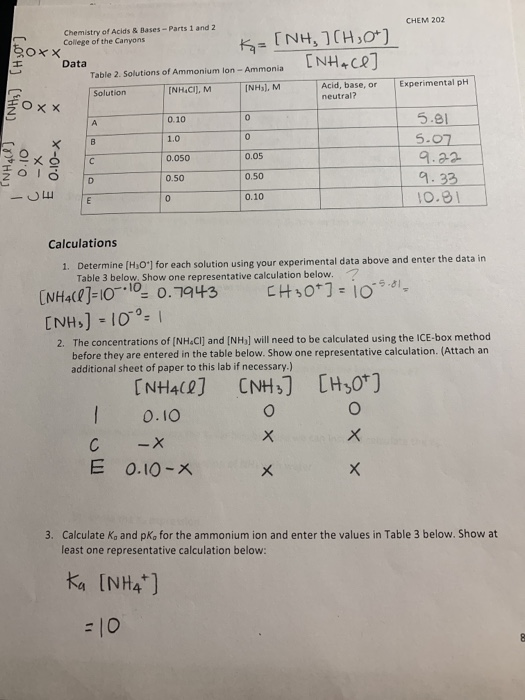 Solved CHEM 202 Chemistry of Acids & Bases-Parts 1 and 2 | Chegg.com