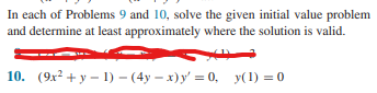 Solved In each of Problems 9 and 10 , solve the given | Chegg.com