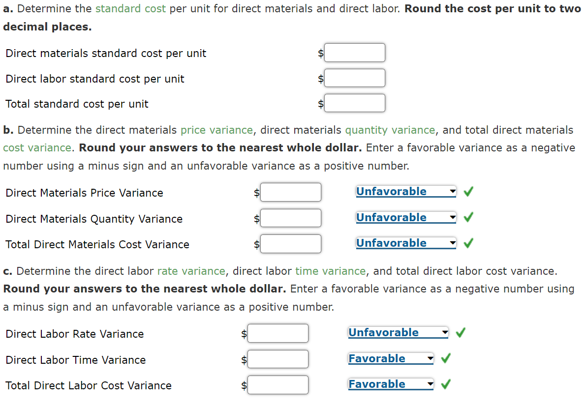 Solved Direct Materials and Direct Labor Variance Analysis | Chegg.com