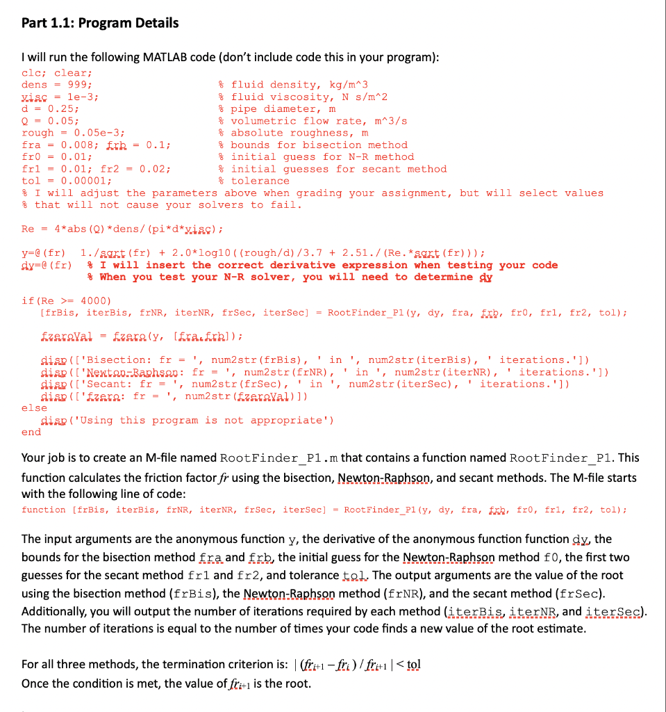 Part 1: Build a MATLAB program that calculates the | Chegg.com