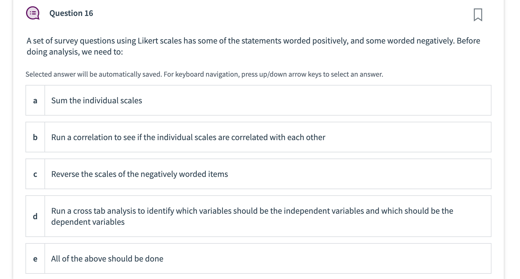 Solved A set of survey questions using Likert scales has | Chegg.com