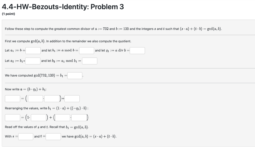 Solved Follow these step to compute the greatest common | Chegg.com