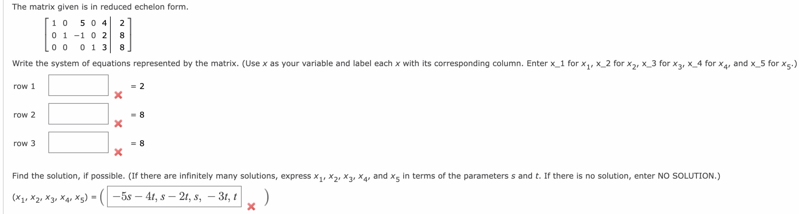 Solved The matrix given is in reduced echelon form. | Chegg.com