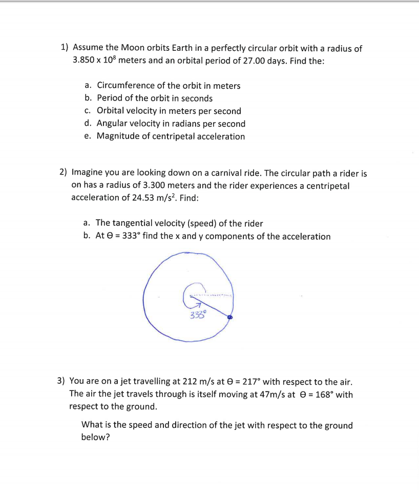 Solved 1) Assume the Moon orbits Earth in a perfectly | Chegg.com