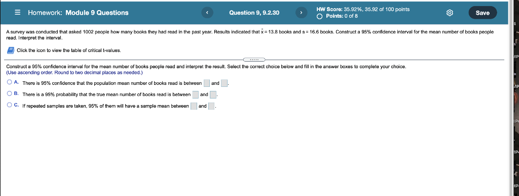 Solved Homework: Module 9 Questions Question 9, 9.2.30 HW | Chegg.com