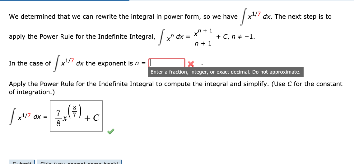 Solved We determined that we can rewrite the integral in | Chegg.com