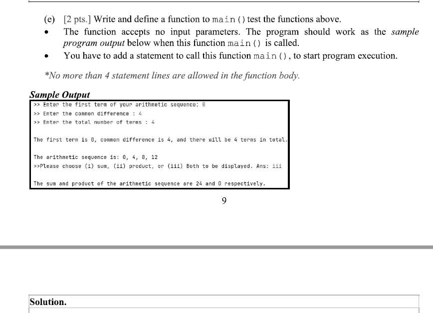 Solved Given the arithmetic sequence formula an=a1+(n−1)d; | Chegg.com