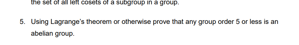 Solved the set of all left cosets of a subgroup in a group. | Chegg.com