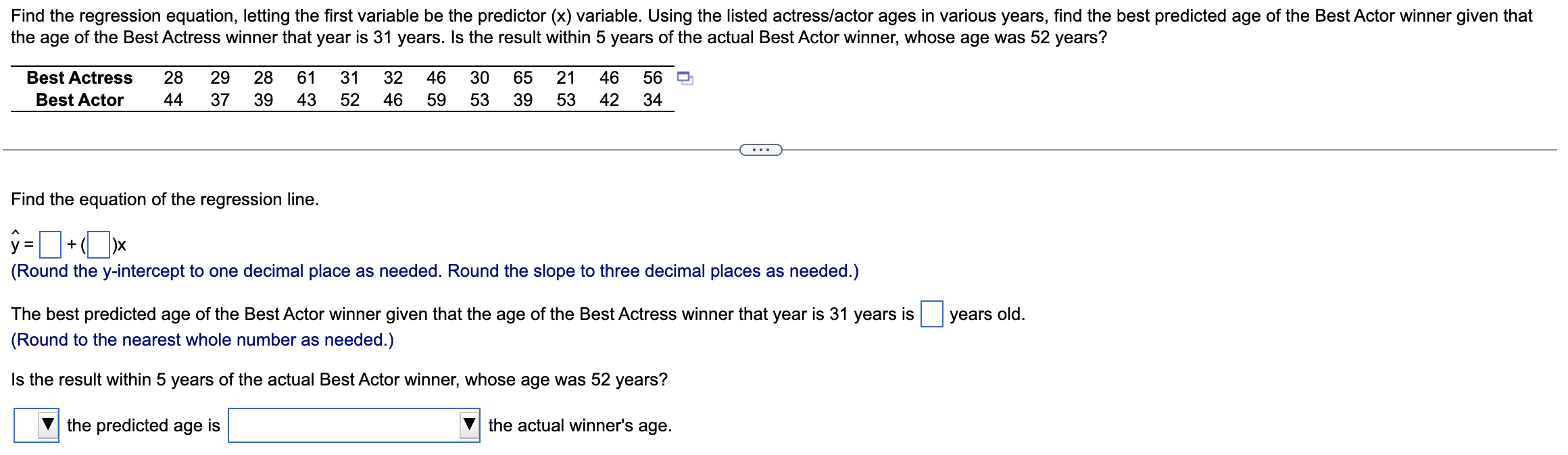 Solved Use the given data set to complete parts (a) through | Chegg.com