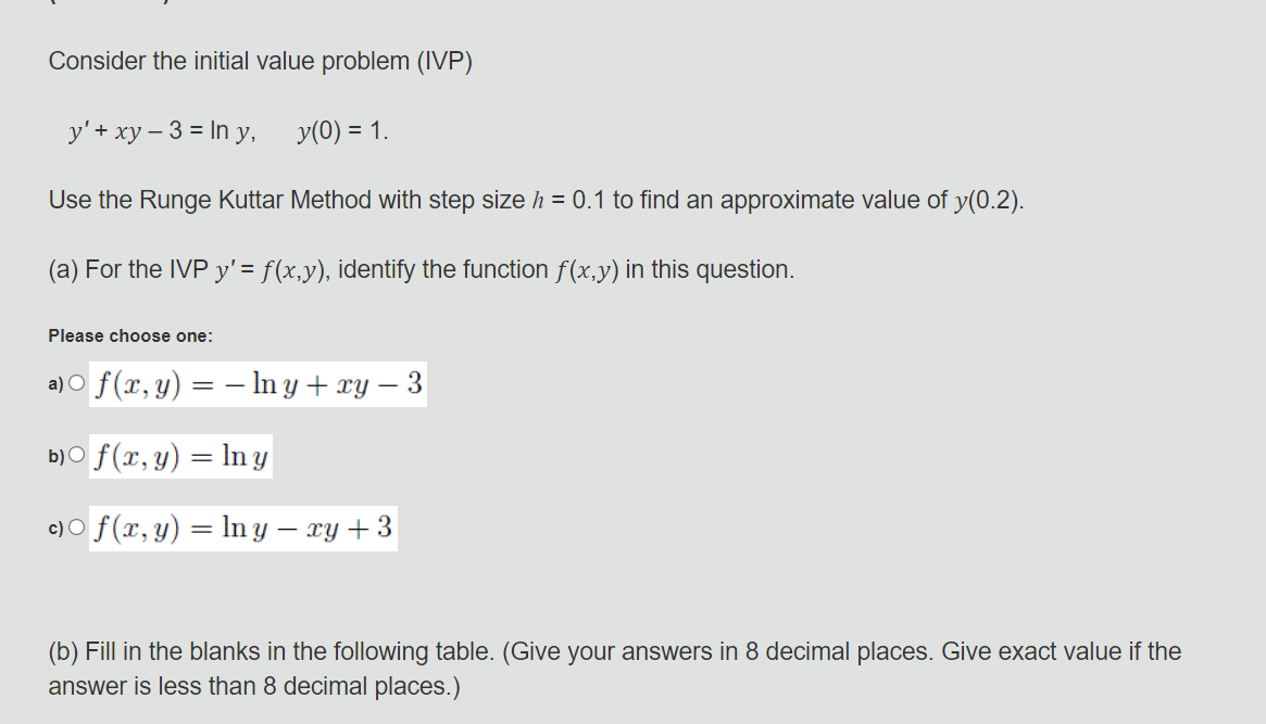 Solved Consider the initial value problem (IVP) | Chegg.com